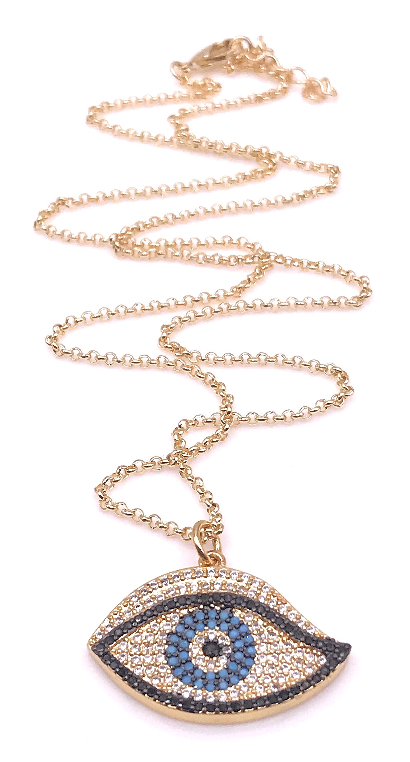 Gold Evil Eye Pendant Necklace, Evil Eye Fashion Necklace for Women ...