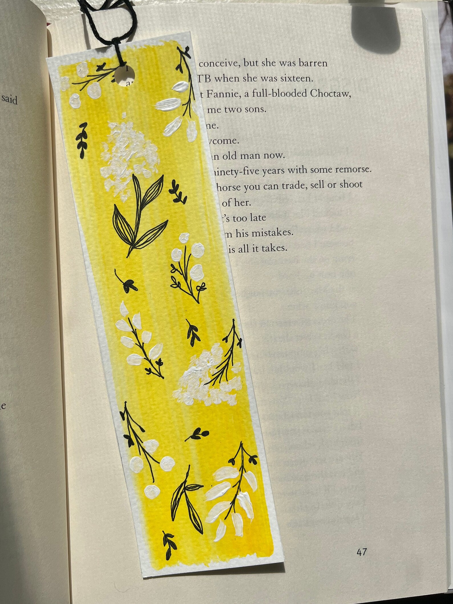 Yellow and White Flower Watercolor Bookmark - Etsy