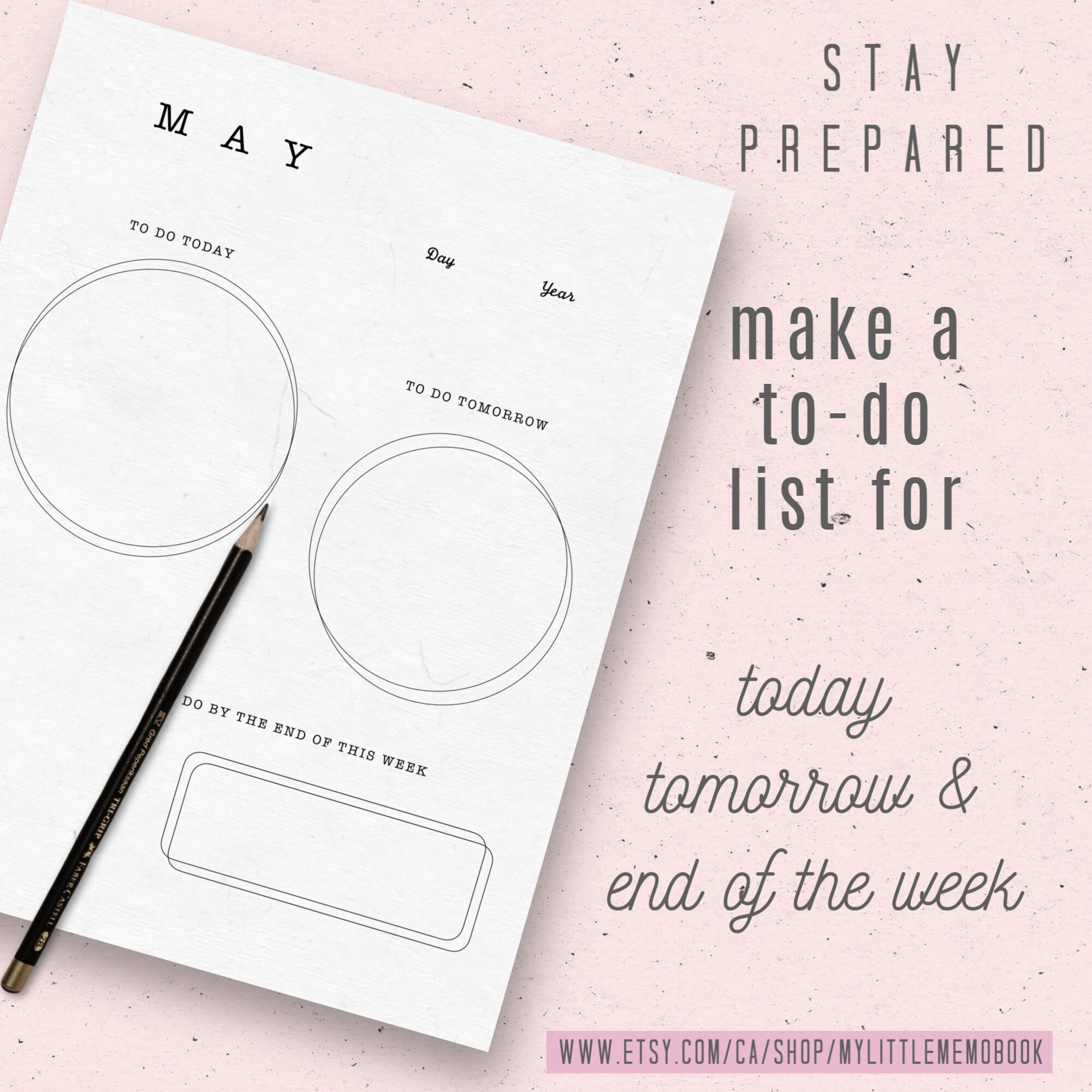 12 Month Day Planner Printable, Daily Schedule, to Do List, Instant ...