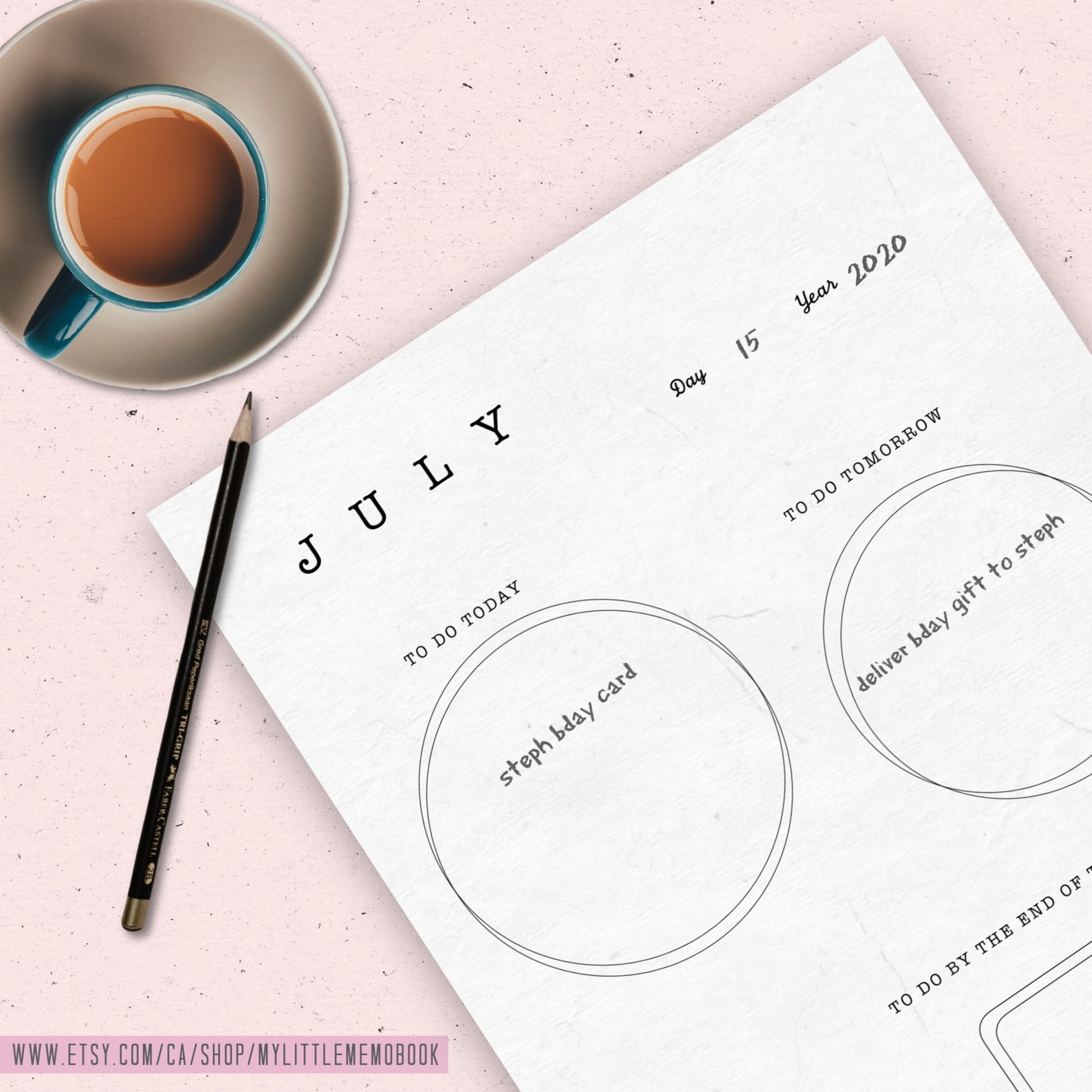 12 Month Day Planner Printable, Daily Schedule, to Do List, Instant ...