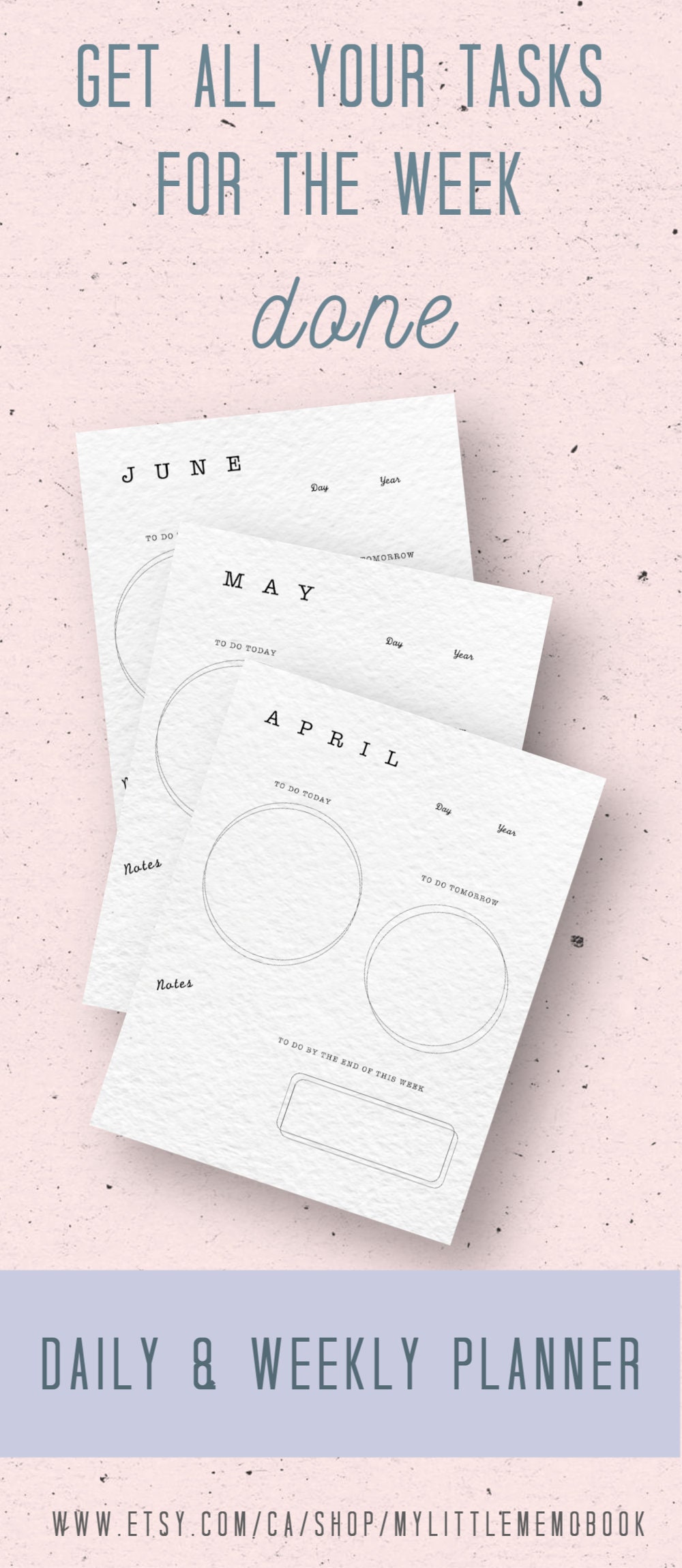 12 Month Day Planner Printable, Daily Schedule, to Do List, Instant ...