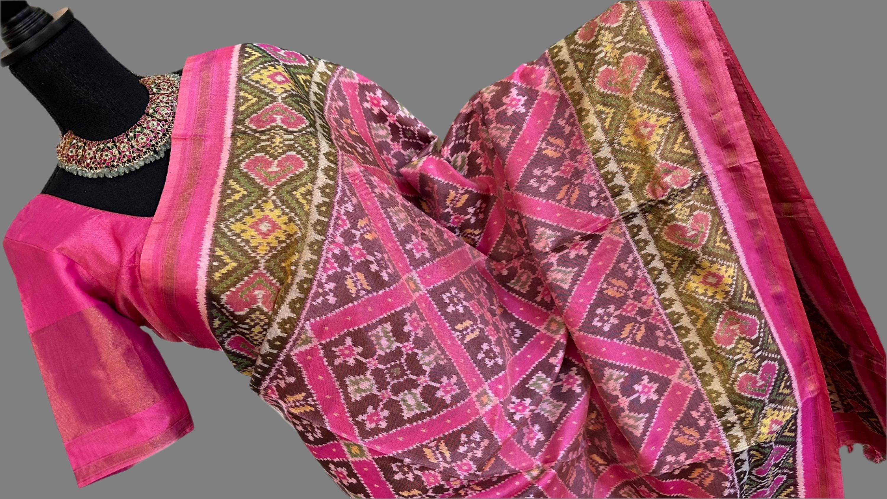 Pure Patola Silk Saree Pallu With Stitched Blouse - Etsy