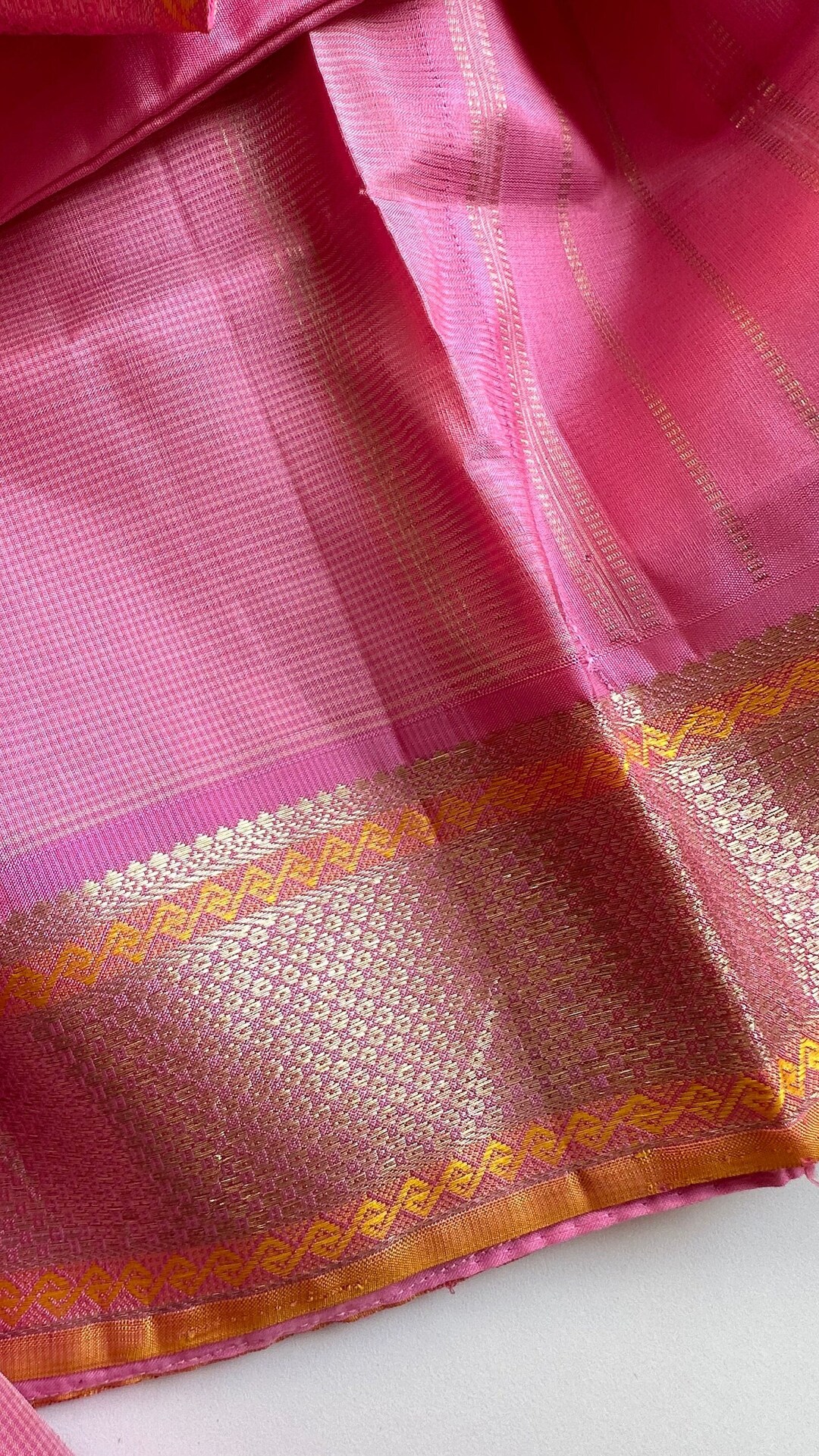Pastel Pink Kanchi Pattu Saree Online Usa With Stitched Blouse - Etsy