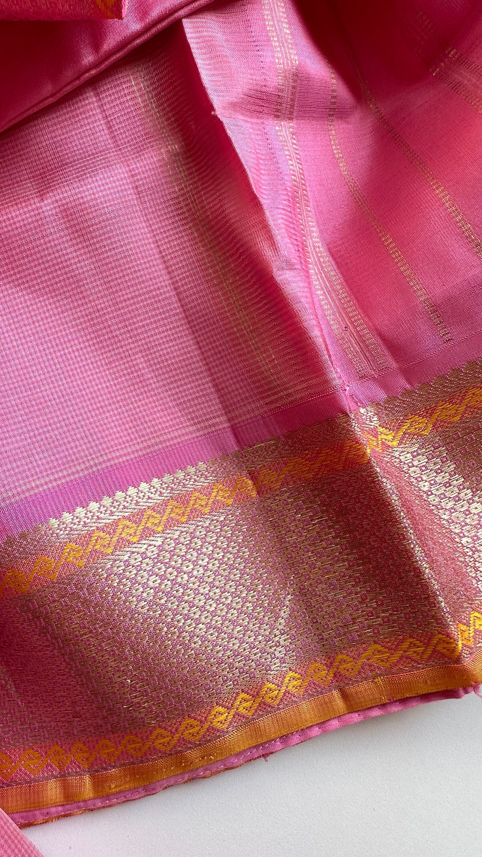 Pastel Pink Kanchi Pattu Saree Online Usa With Stitched Blouse - Etsy