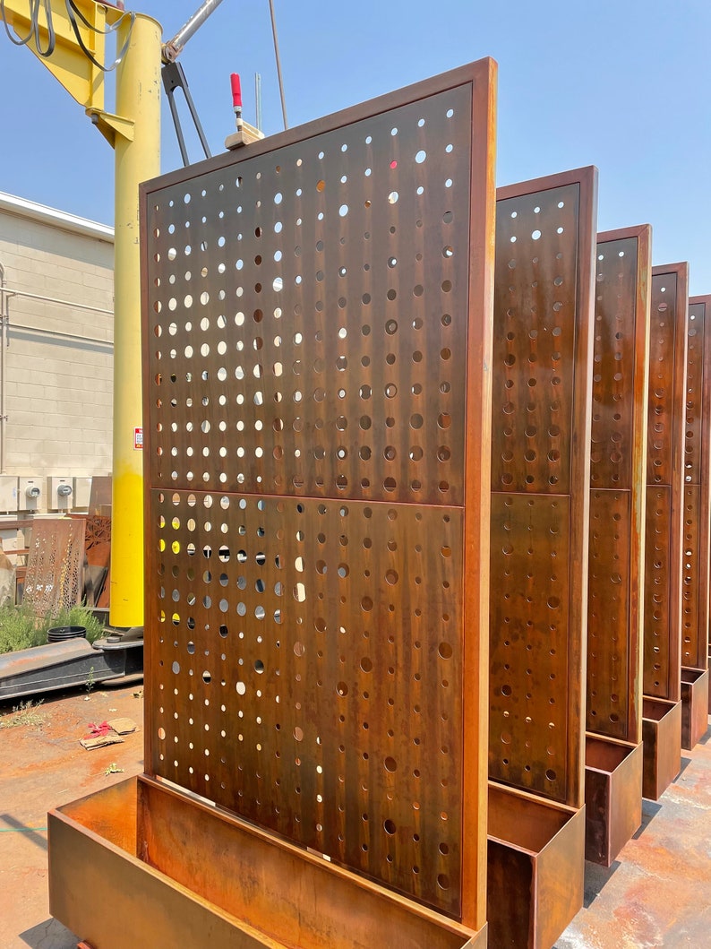 Custom Corten Steel Privacy Screen: Metal Wall Art Sculpture - Etsy