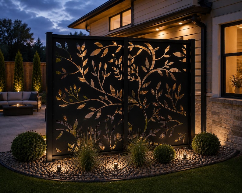 Custom Corten Steel Privacy Screen: Metal Wall Art, Garden Panel - Etsy
