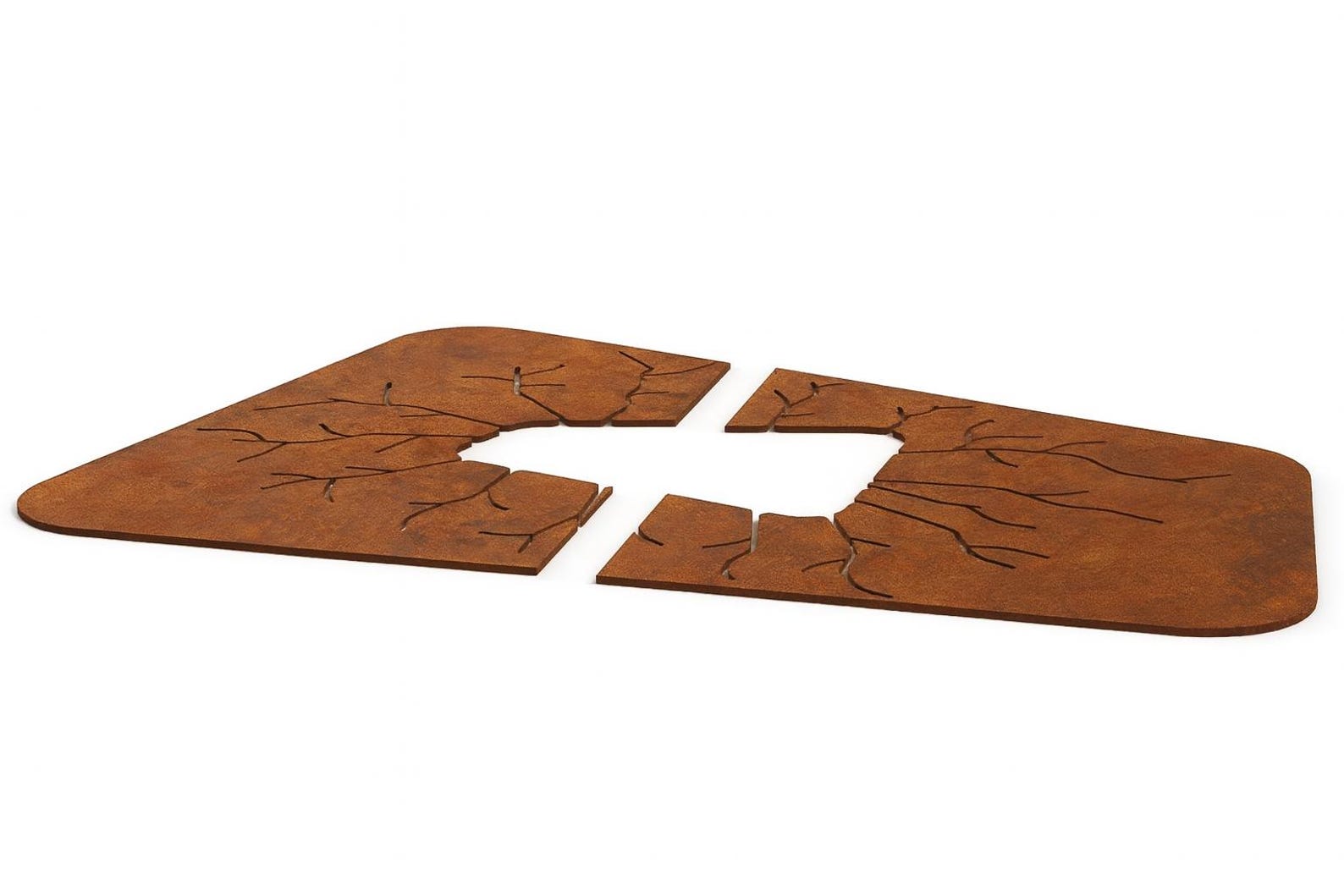 Corten Steel Tree Grate: Leaf Pattern Tree Guard, Modern Landscape ...