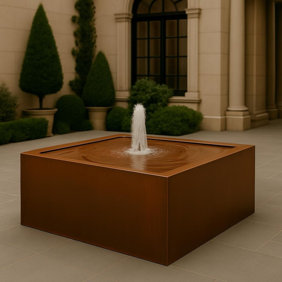 Modern Custom Made Corten Steel Water Feature-square Infinity Edge - Etsy