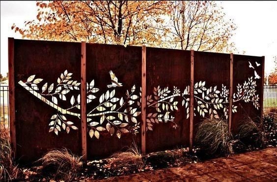 Custom Made Size Outdoor Privacy Screen Windy Tree Panel | Etsy