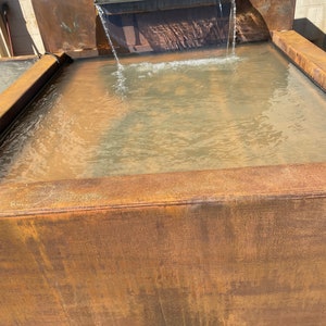 Modern Custom Made Corten Steel Water Feature-rectangular Infinity Edge ...