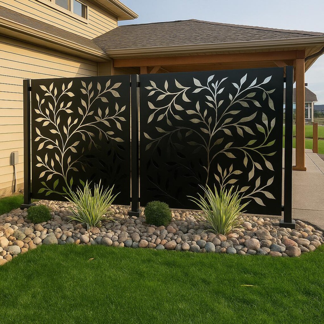 Custom Corten Steel Privacy Screen: Metal Wall Art, Garden Panel - Etsy
