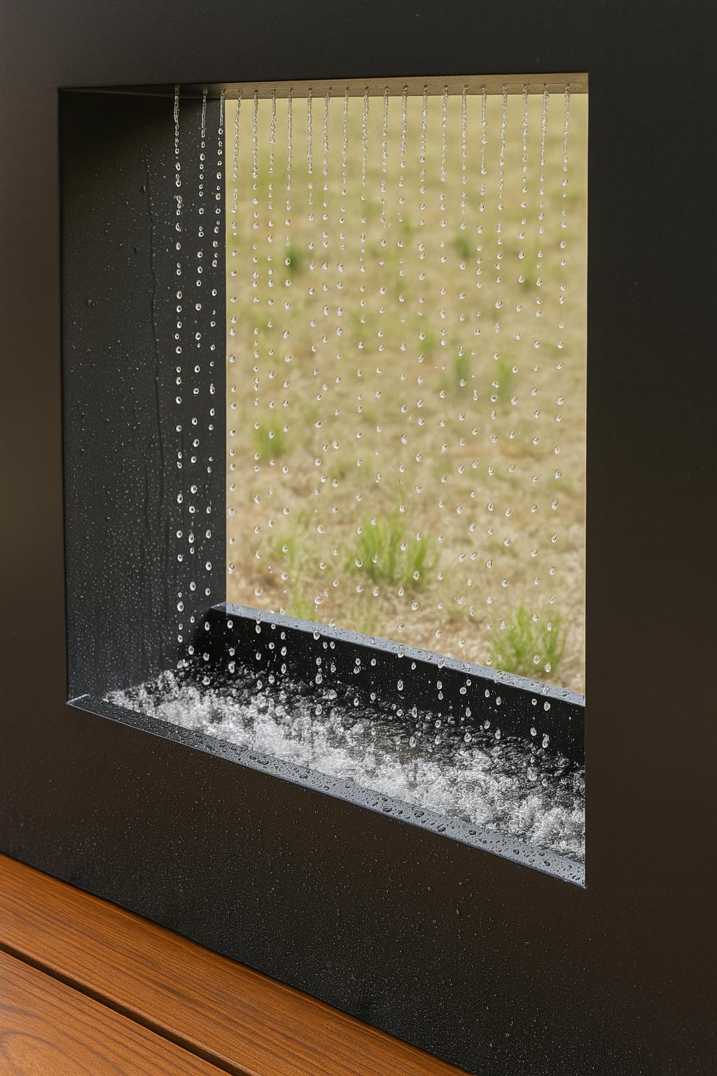 Square Rain Curtain Fountain: Modern Outdoor Water Feature, USA Made - Etsy