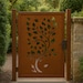 Corten Steel Garden Gate: Laser Cut Tree Design, Modern Entry - Etsy
