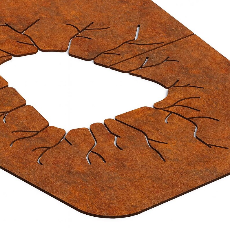 Corten Steel Tree Grate: Leaf Pattern Tree Guard, Modern Landscape ...