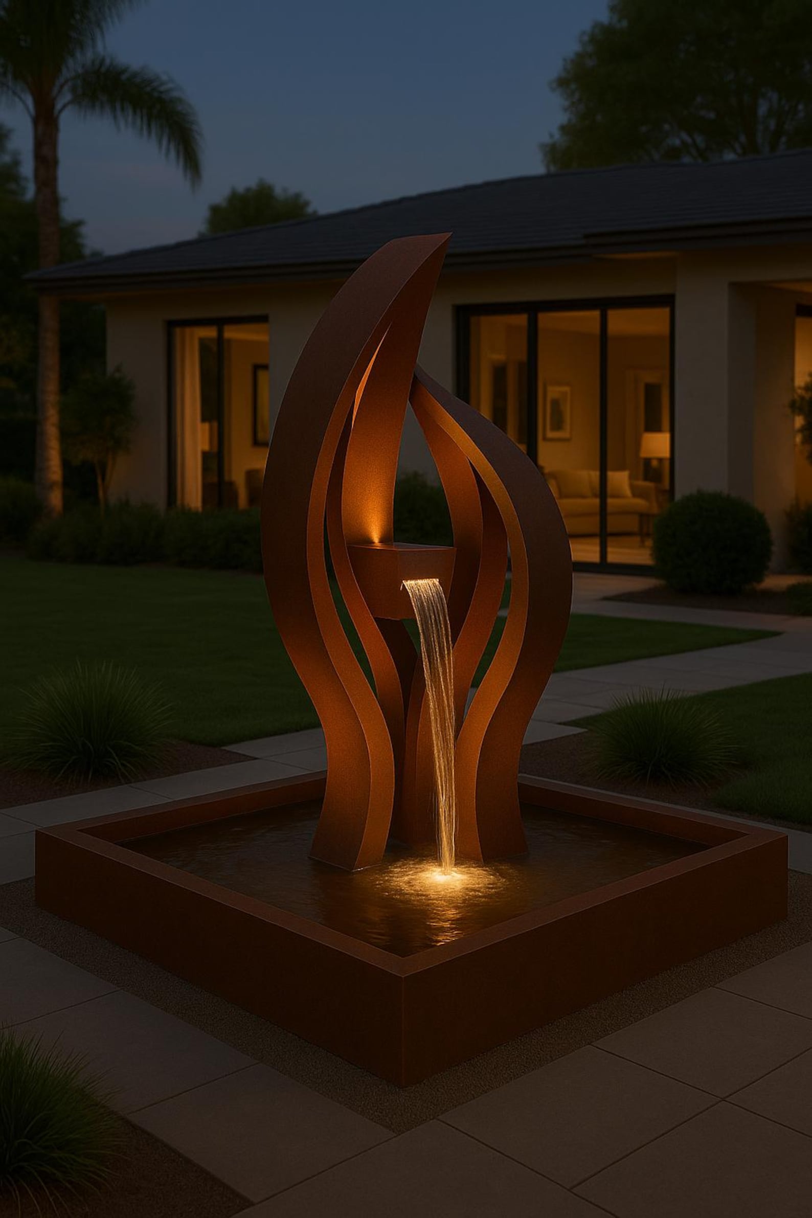 Custom Modern Custom Made Corten Steel Water Feature- - Etsy
