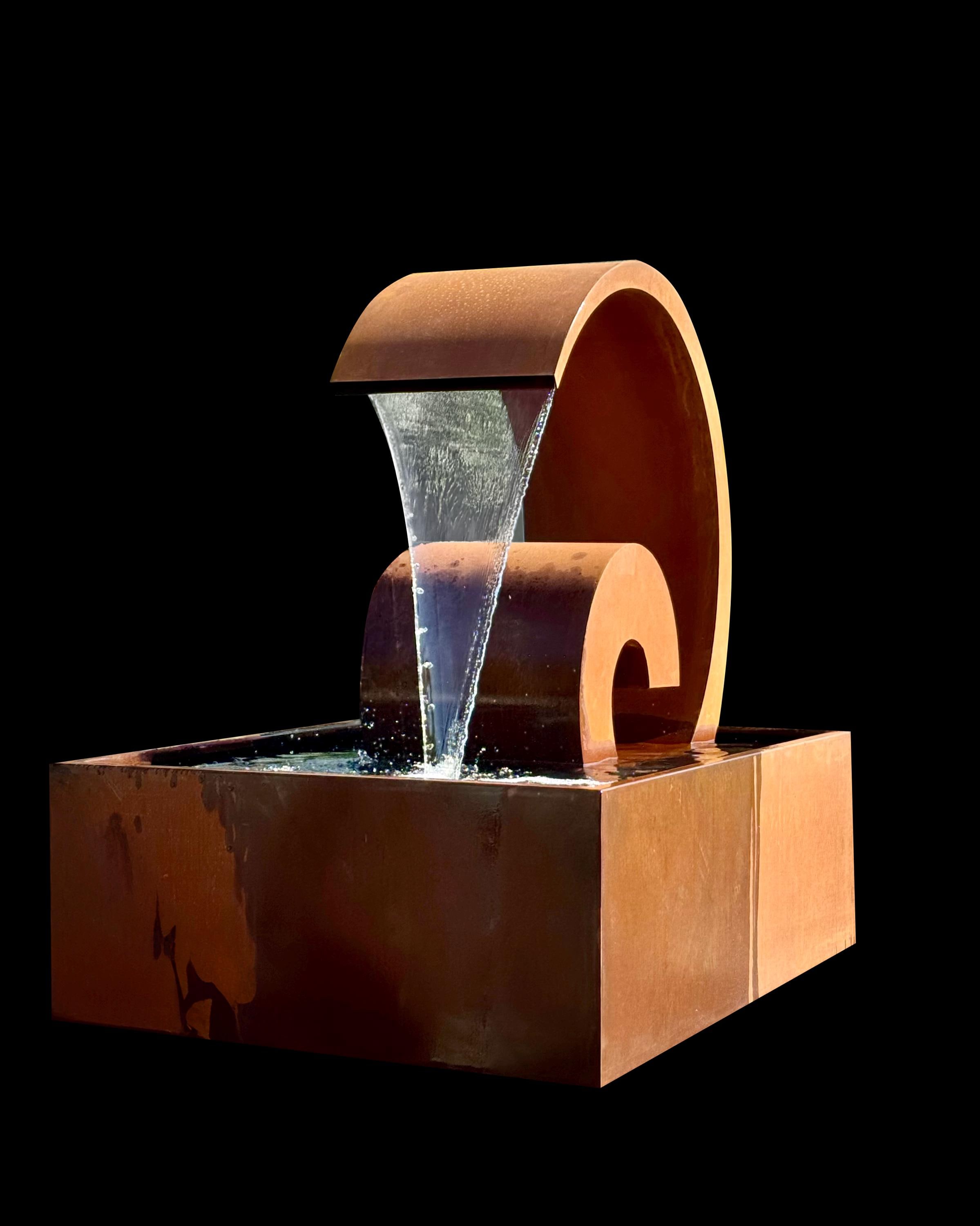 Corten Steel Water Feature: Outdoor Garden Fountain, Modern Stream ...