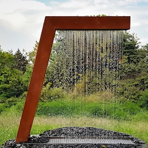 Modern Custom Made Corten Steel Water Feature-angular Rain Feature - Etsy