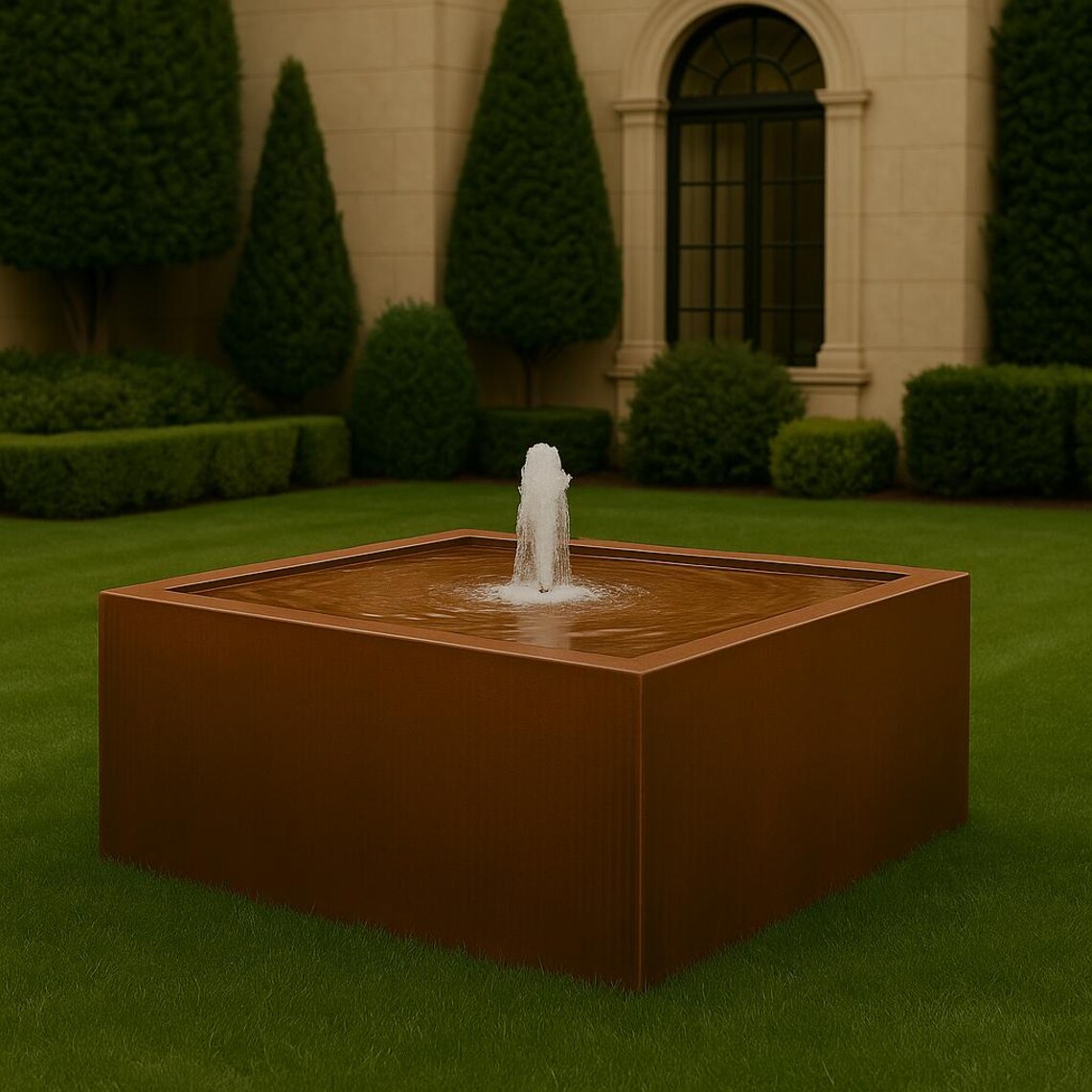 Modern Custom Made Corten Steel Water Feature-square Infinity Edge - Etsy