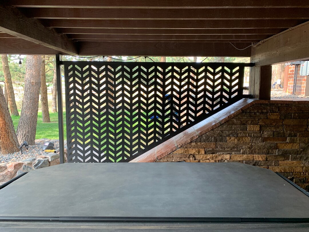 Custom Metal Outdoor Privacy Screen: Geometric Panel Wall Art - Etsy