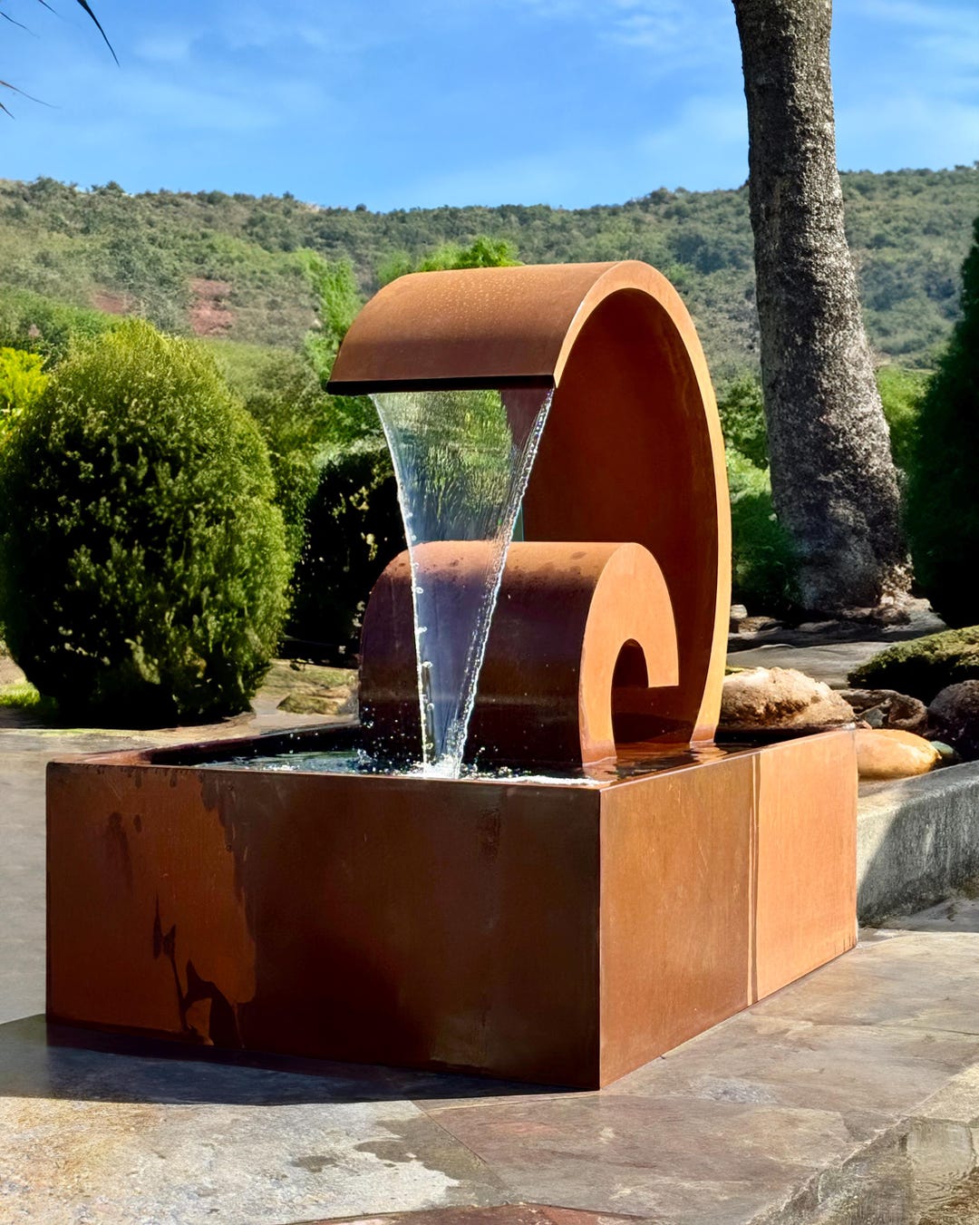 Timeless Stream Water Feature - Elegant Corten Steel for Outdoor ...