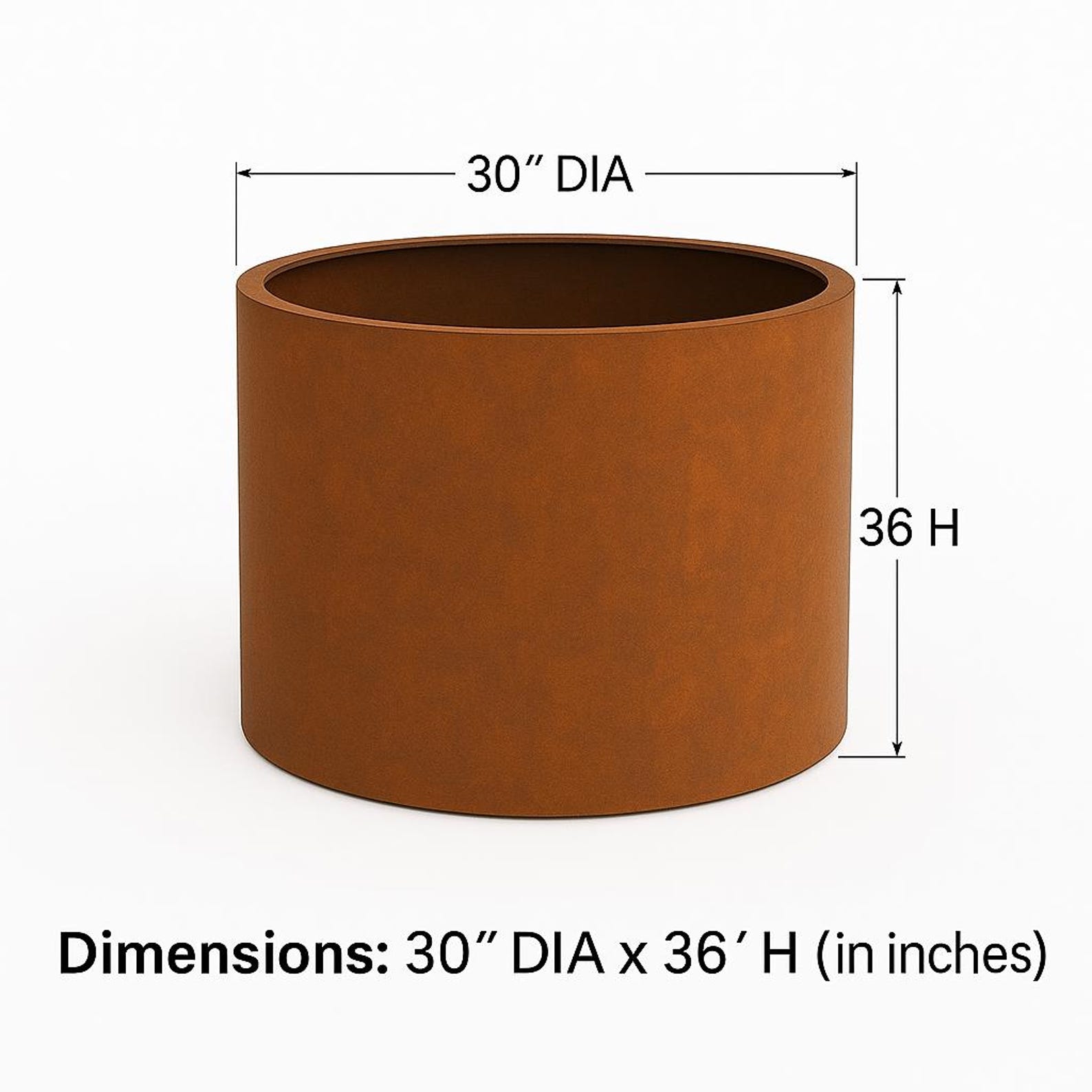Handcrafted Corten Steel Round Planter: Weather-resistant Indoor ...
