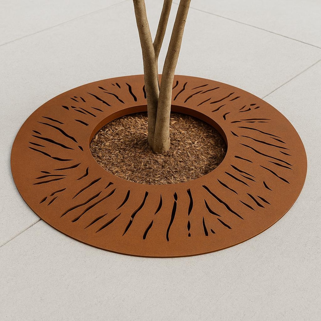 Corten Steel Tree Grate: Round 48" Urban Tree Guard - Etsy