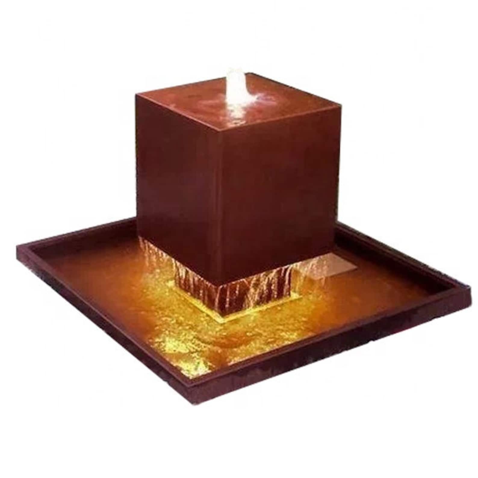 Custom Cube Floating Water Features Corten Steel Cube 2.5feet - Etsy