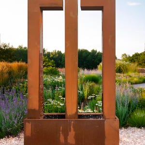 Rustic Harmony Water Feature - Corten Steel Art for Outdoor Serenity - Etsy