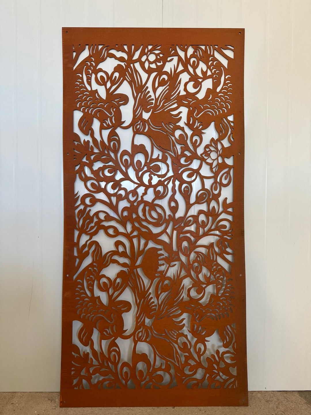 Koi Fish Metal Privacy Screen: Artistic Room Divider, Indoor/outdoor - Etsy