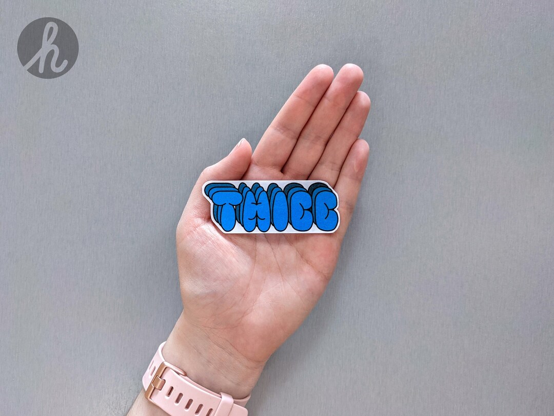 Thicc Die-cut Sticker, Body Positivity Gift, Glossy Laptop Decal, Water ...