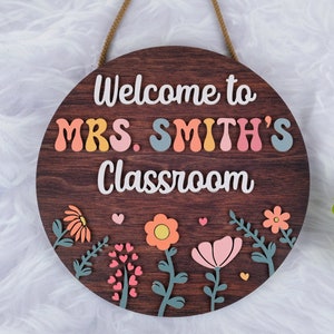 Personalized Teacher 3D Door Sign, Back to School Gifts, Classroom Door ...