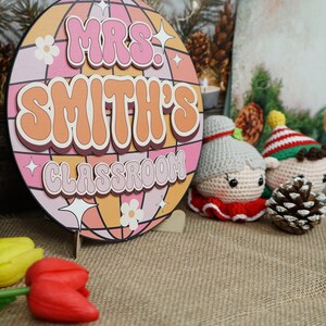 Disco Classroom Door Sign, Groovy Teacher Door Hanger, Back to School ...