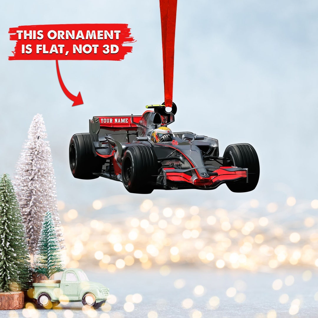 Personalized Formula 1 Christmas Ornament, Custom F1 Racing Car Wooden Decor, Acrylic Sports Car ...