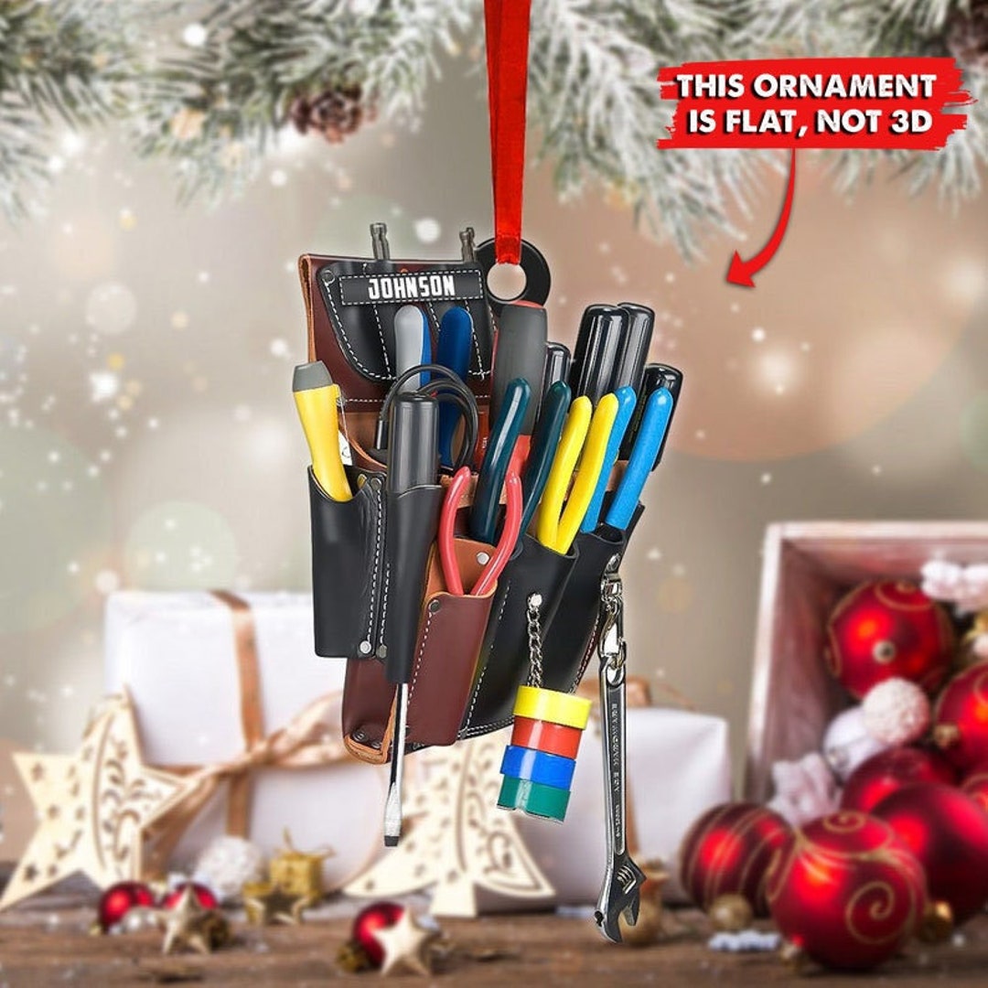 Personalized Electrician Tool Box Ornament, Custom Acrylic Christmas ...