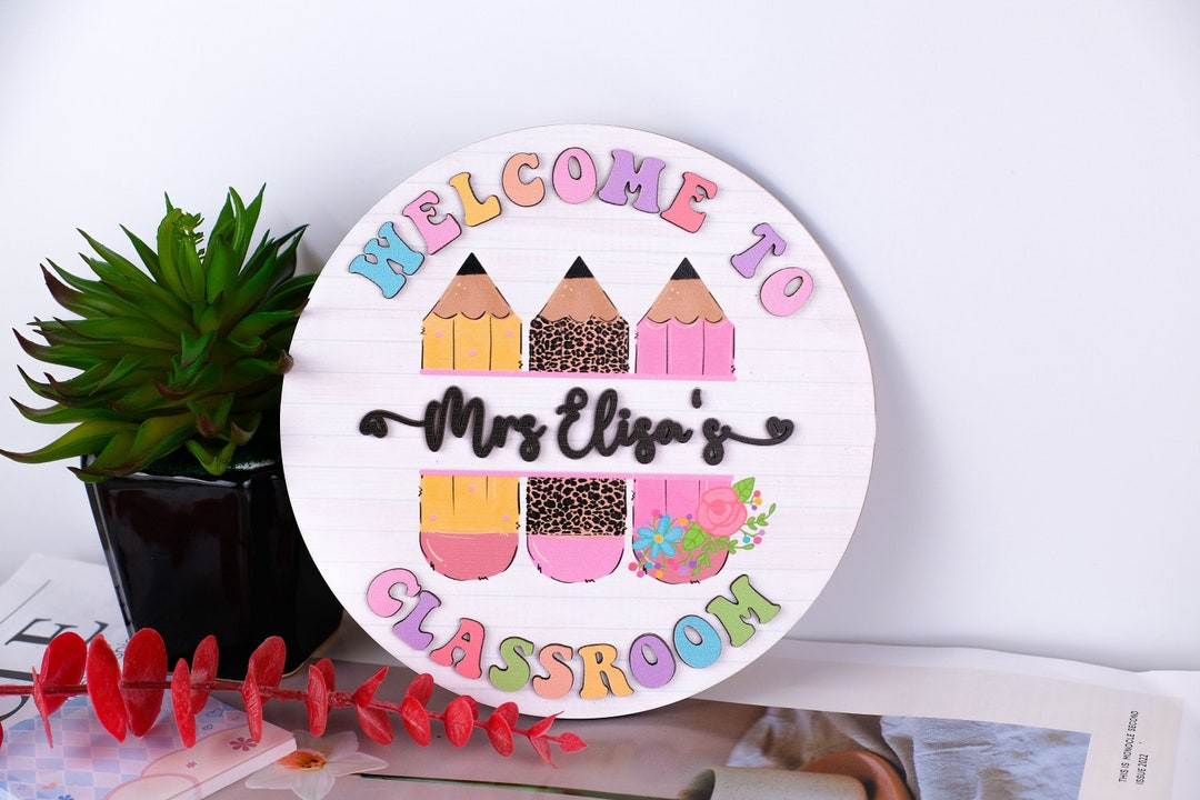 Personalized Teacher Door Sign, Teacher Door Hanger, Custom Teacher ...