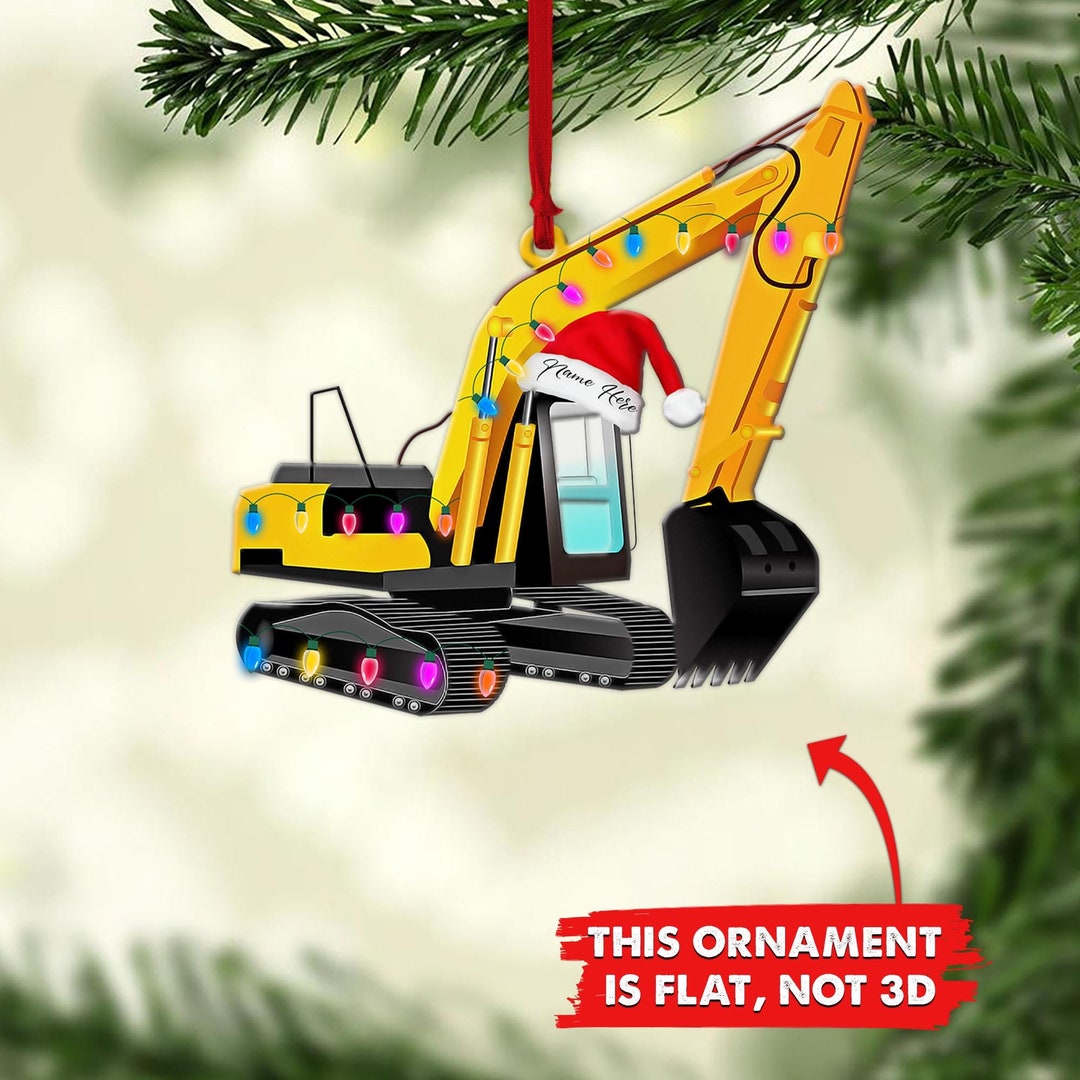 Personalized Excavator Christmas Ornament, Custom Construction Vehicle ...