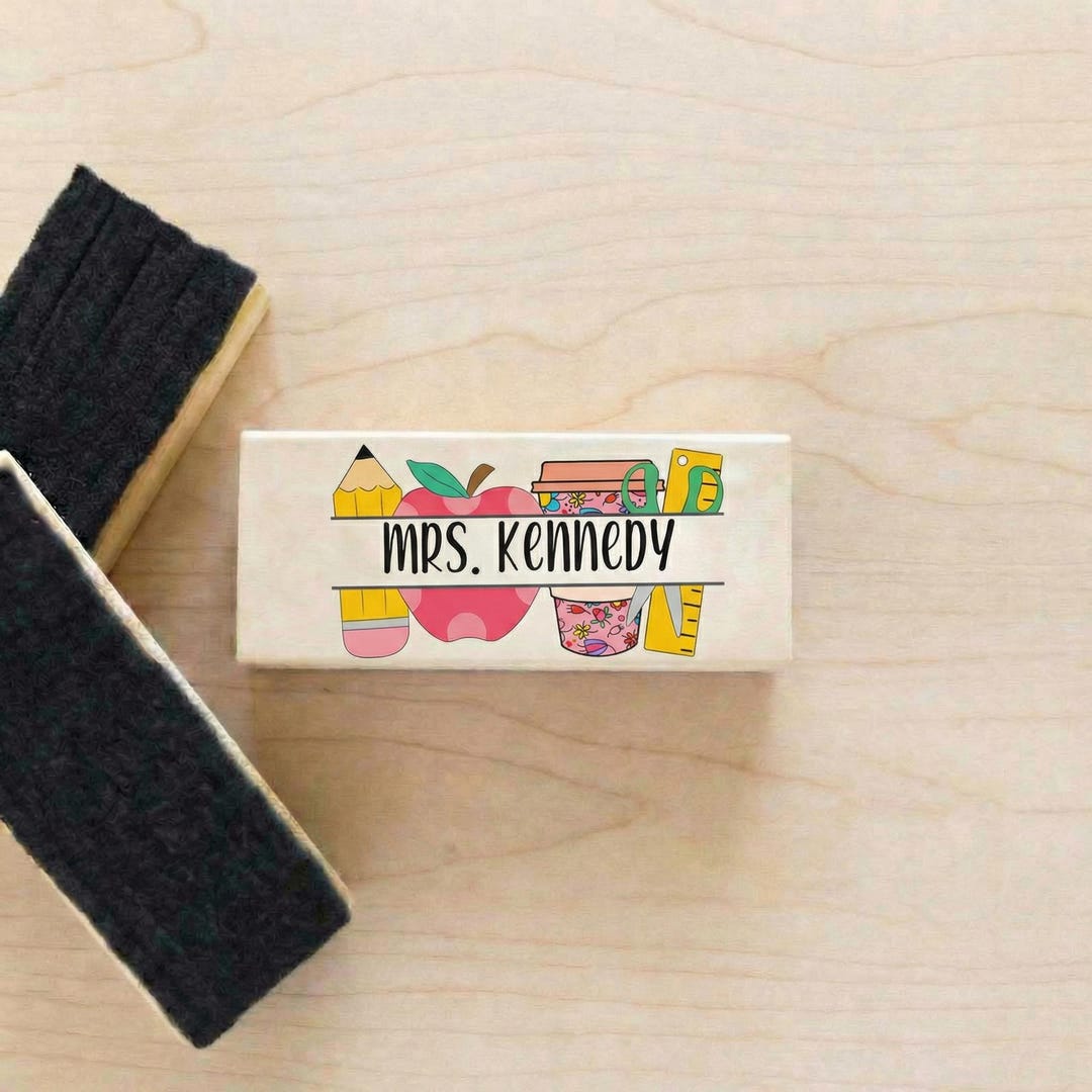 Personalized Wooden Whiteboard Eraser With Custom Name, Teacher Gift ...