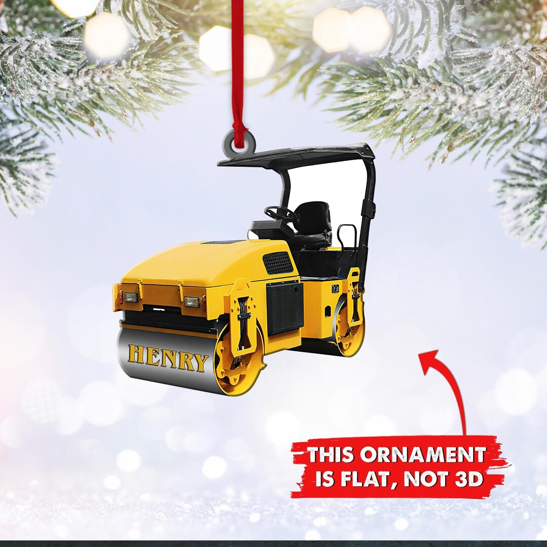 Personalized Road Roller Christmas Ornament, Custom Construction ...