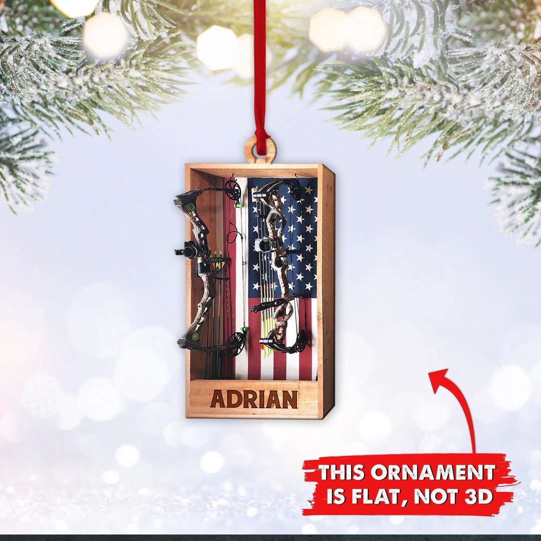 Personalized Archery Christmas Ornament, Custom Bow and Arrow Decor ...