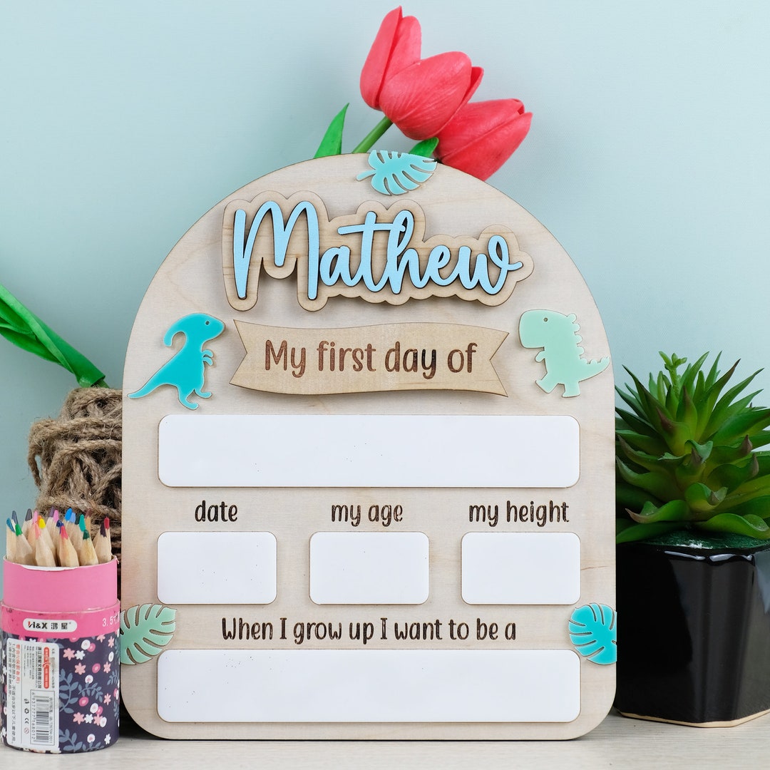 Custom First Day of School Sign, Back to School Sign, Personalized ...