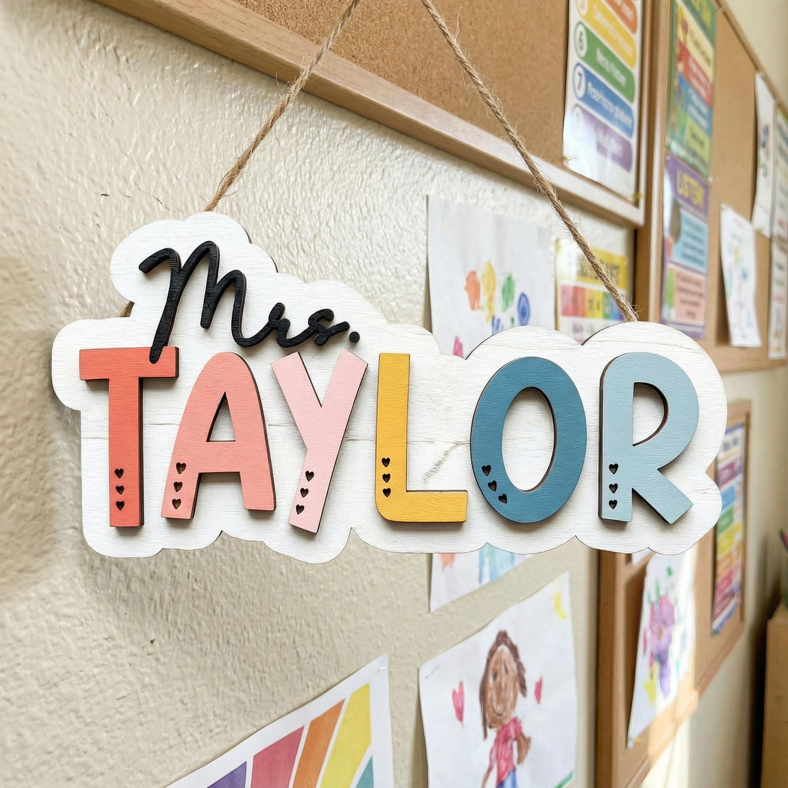 Custom Teacher Door Sign, Personal Classroom Door Decor, Hanger ...