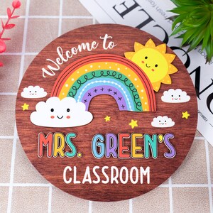 Custom Teacher Door Hanger, Personalized Teacher Name Door Sign ...