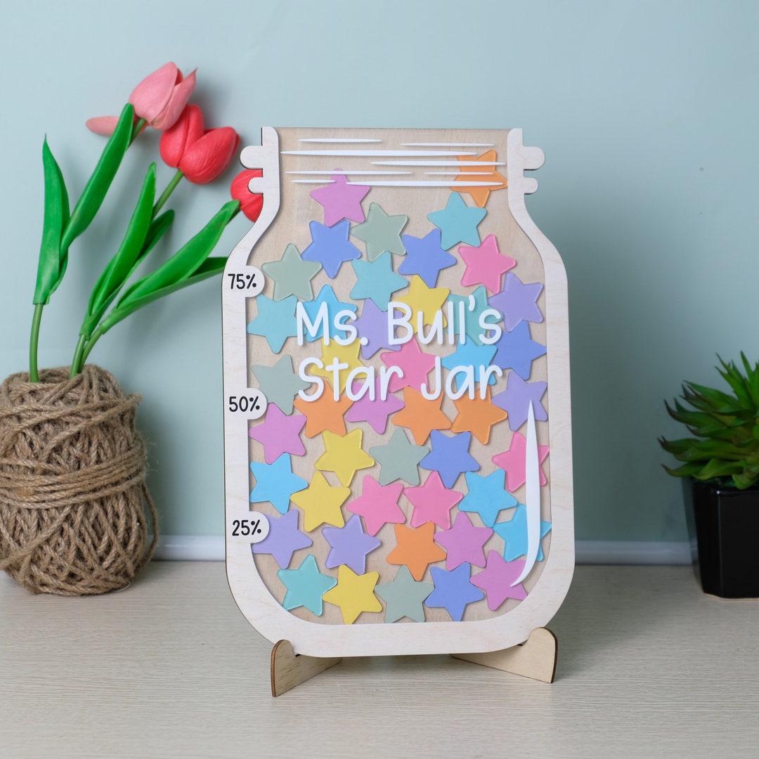 Custom Reward Jar and Tokens for Classroom, Teacher Reward Jar Gift ...