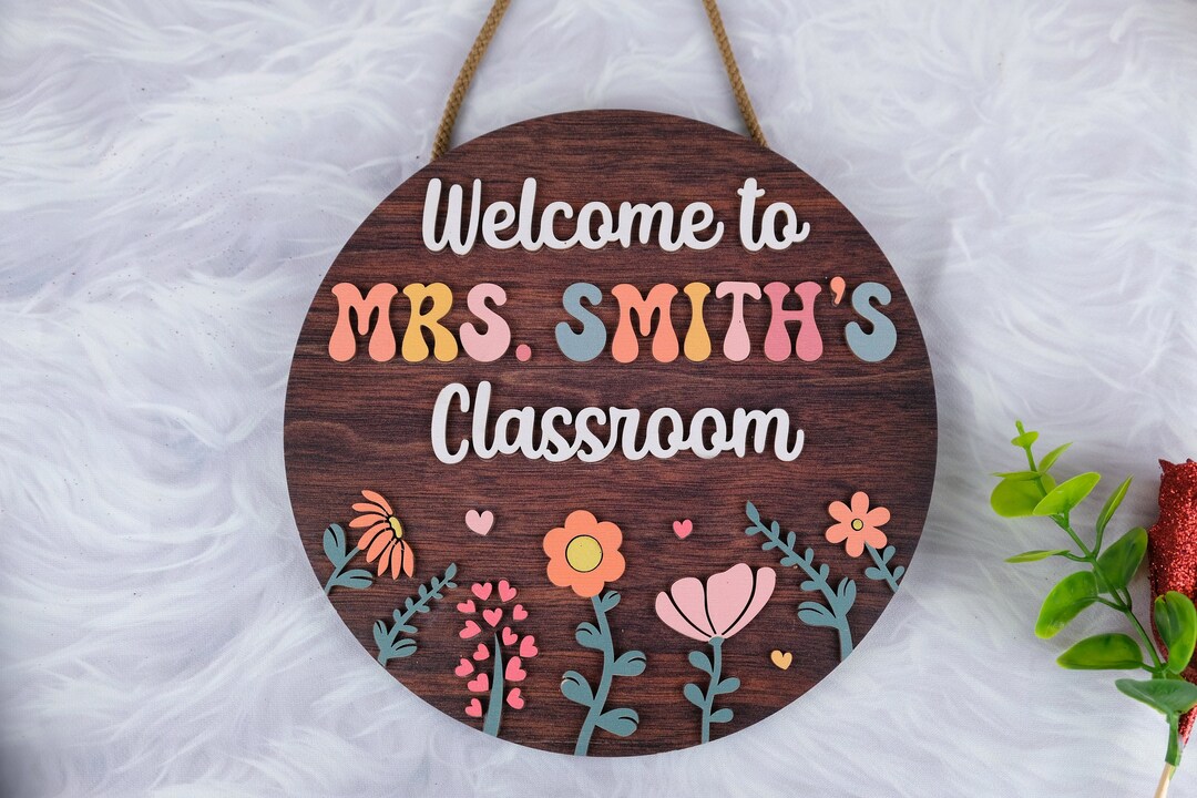 Personalized Teacher 3D Door Sign, Back to School Gifts, Classroom Door ...