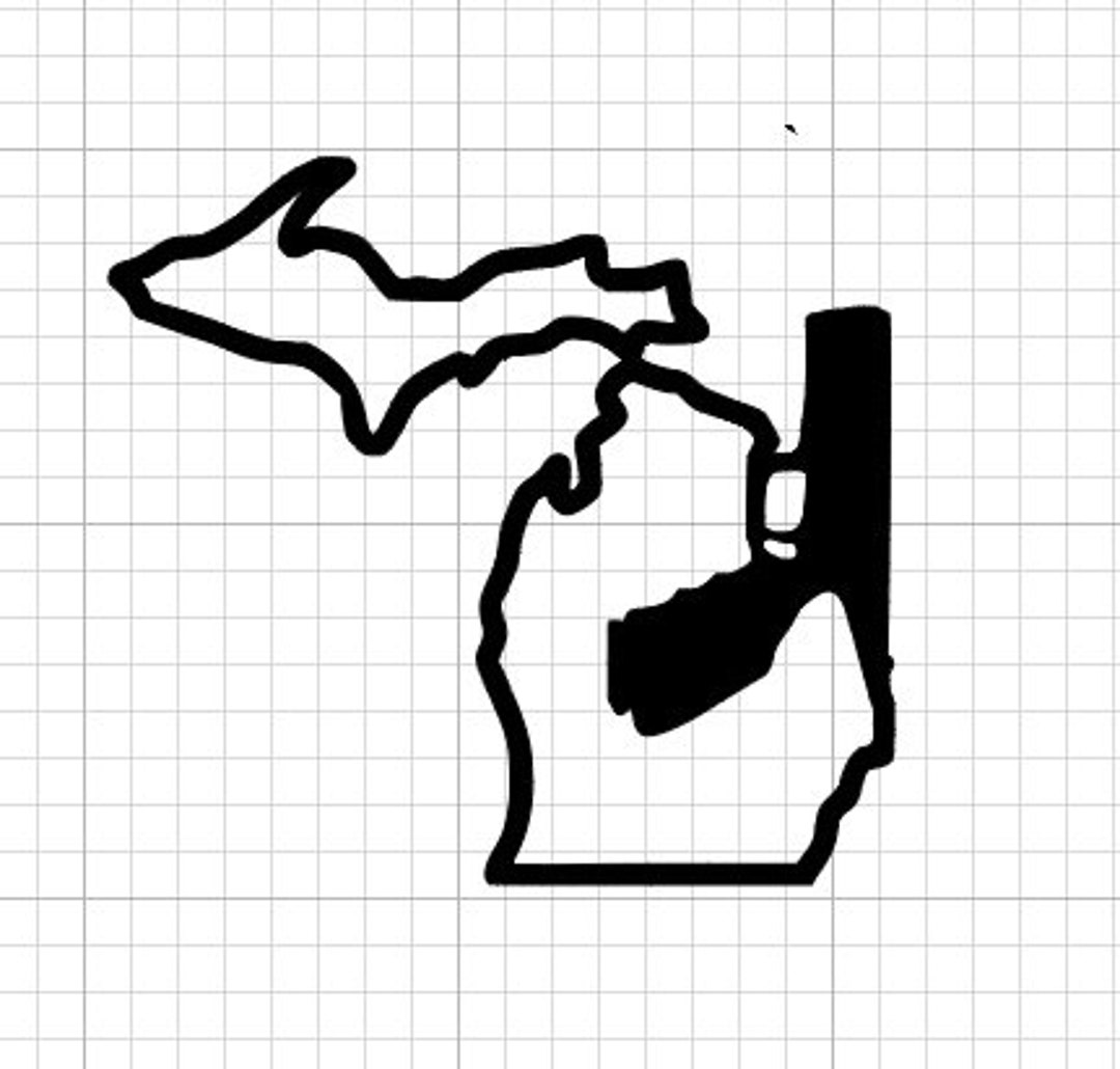 Michigan Hand Gun Vinyl Decal Waterproof - Etsy