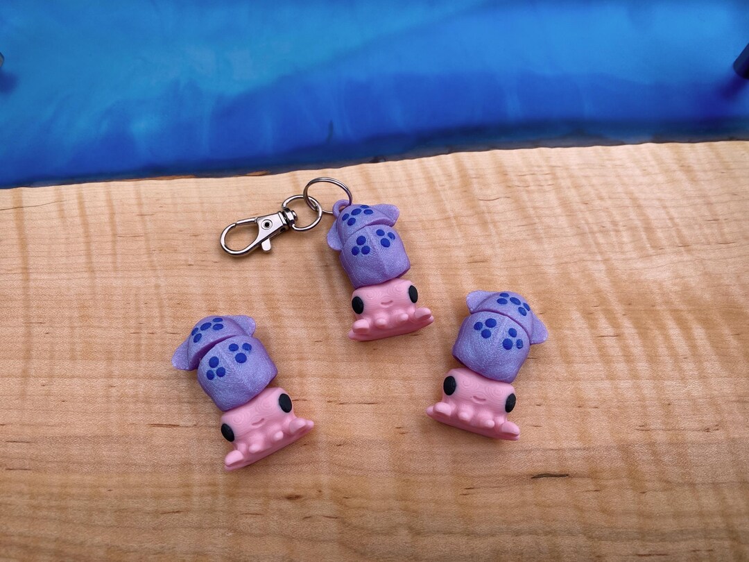 3D Printed Articulated Fidget Baby Squids and Keychains - Etsy