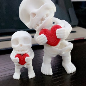 3D Printed Articulated Fidget Skeletons Heart Skeleton Lucky Skeleton ...