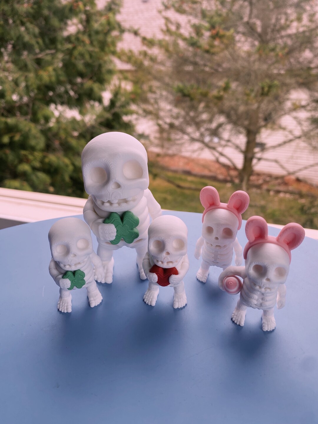 3D Printed Articulated Fidget Skeletons Heart Skeleton Lucky Skeleton ...