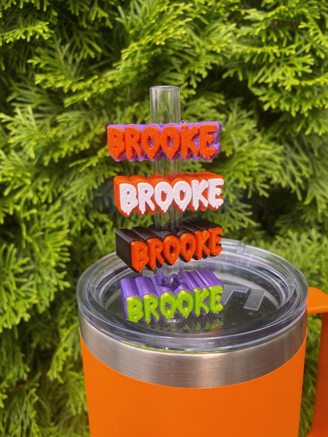 Custom Halloween Spooky Name Tag Yeti 10.5mm Straw Topper Charms 3D ...
