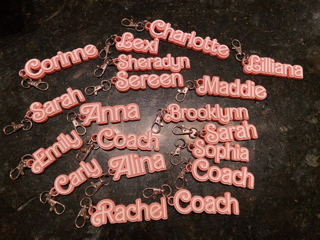 Custom Pink Doll Name Tag Keychain Luggage Tag Christmas Tree Ornament ...